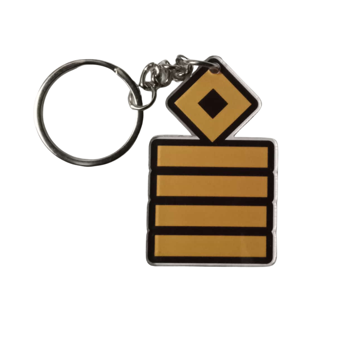 Merchant Navy Captain Insignia -Acrylic Shape cut Key Chain – MARINERSKART