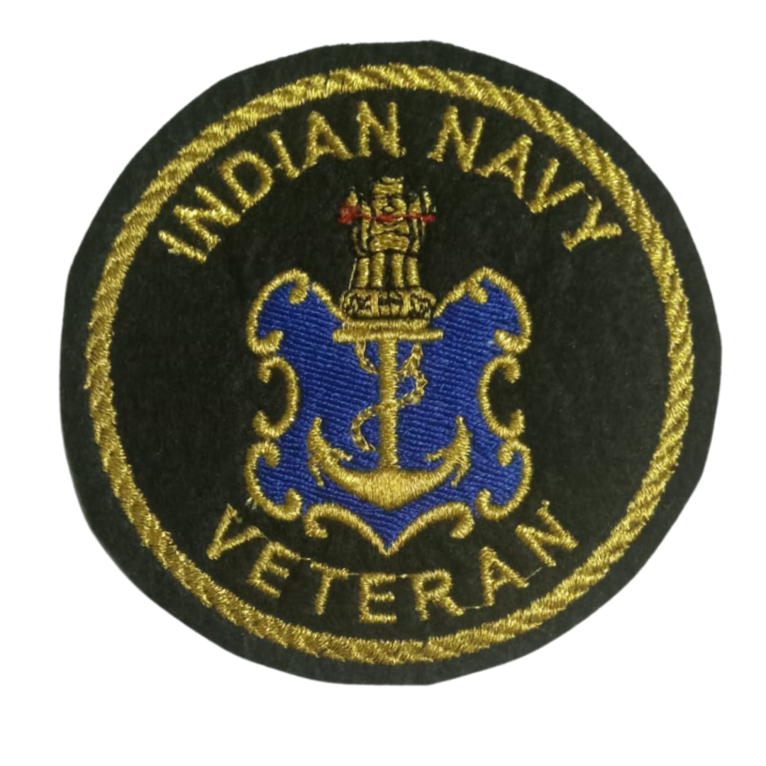 Indian Navy Veteran Zari Embroidery Patch – MARINERSKART