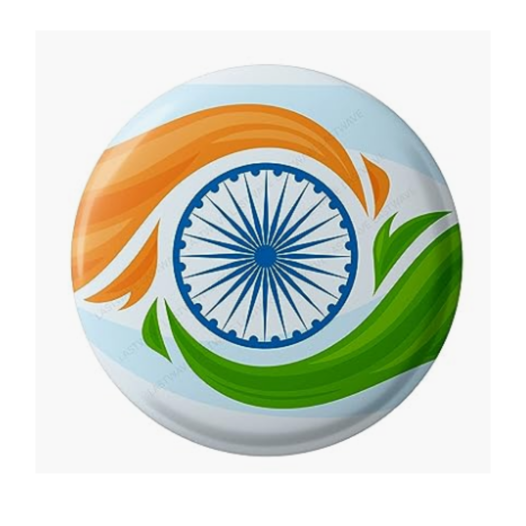Indian Flag Circle Wave Indian Flag Pin Up Round Badges