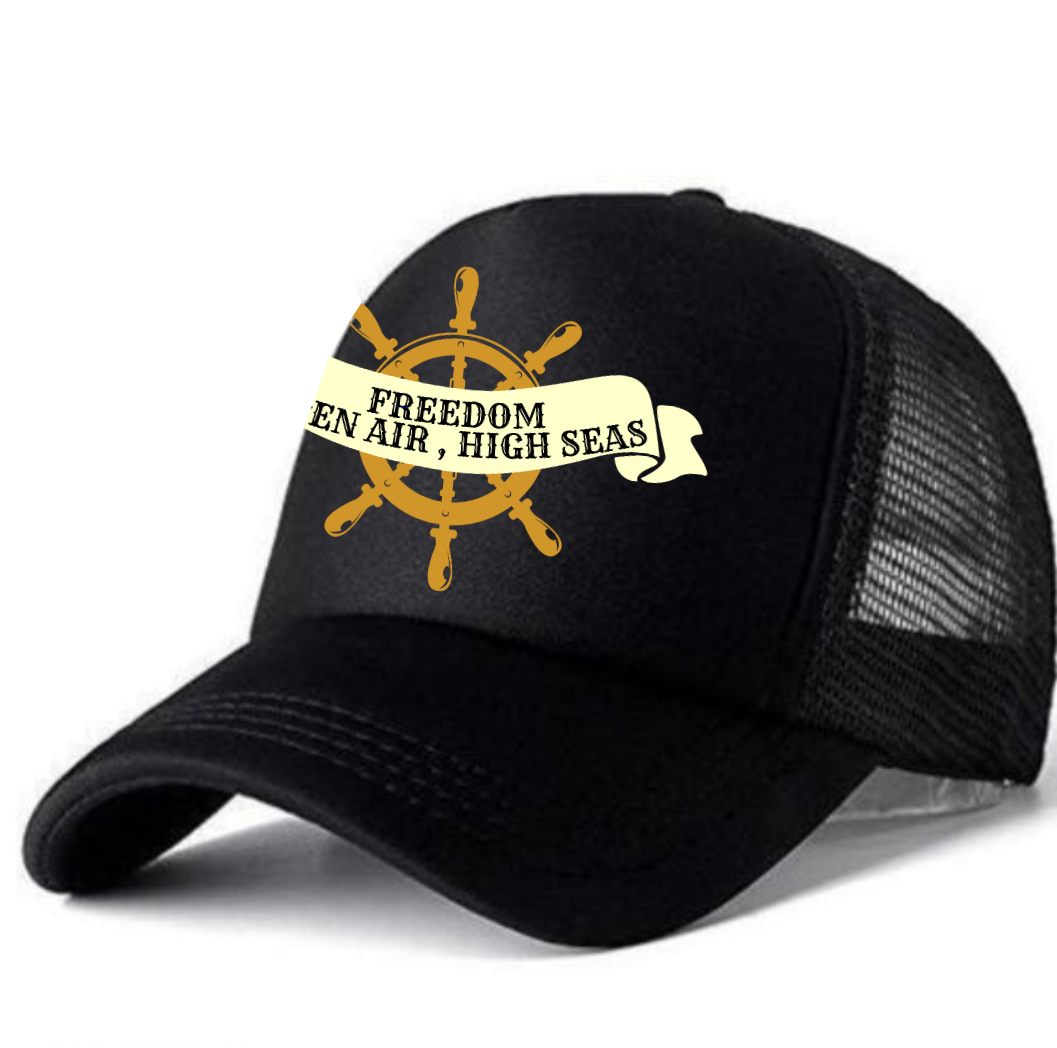 Freedom, Open Air ,High Seas Printed Black Adult Unisex Truckers Style ...