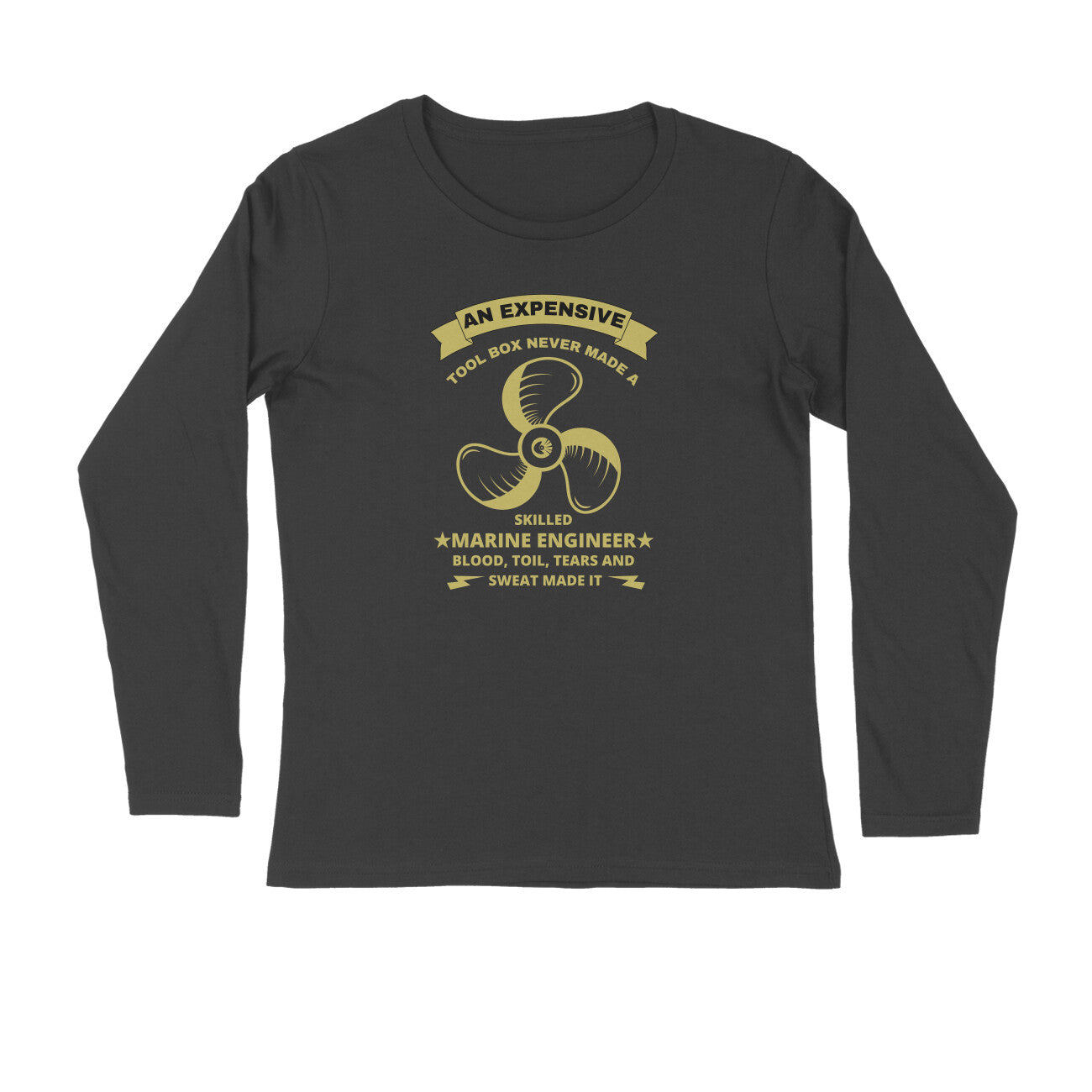 Hardwork Makes Skilled Marine Engineer - Men's Full Sleeve Round Neck ...